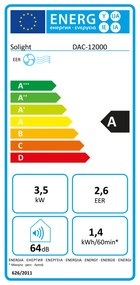 Solight mobilní klimatizace 12000 BTU, smart WiFi, chlazení, odvlhčování, ventilátor