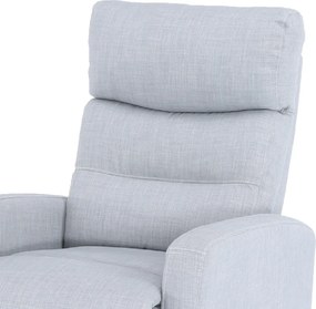 Relaxační křeslo, látka, světlešedá, SILAS