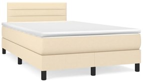 Box spring postel s matrací a LED krémová 120x190 cm textil 3270051