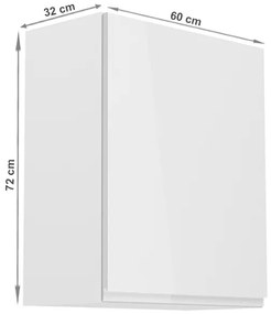 Horní skříňka AURORA G601F - pravá Tempo Kondela Bílá
