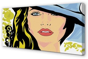 Obrazy na plátně Žena klobouk 140x70 cm
