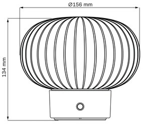 LED Stmívatelná dotyková stolní lampa LATTE LED/1,8W/5V USB 2000 mAh chrom/bílá