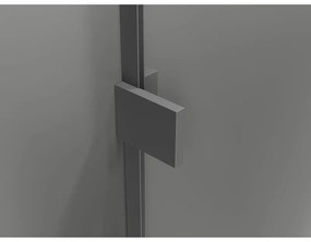 Mexen Lunar, L sklápěcí sprchový kout levý 70 x 70 cm, 8mm čiré sklo, grafitový profil, 834L-070-070-95-00-L