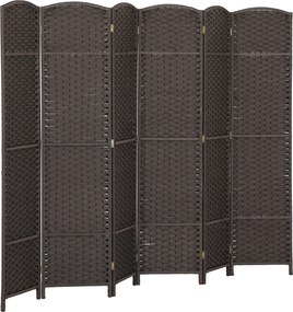 HOMCOM 6-panelový skládací paravan 240x170 cm pro obývací pokoj, ložnici a kancelář, hnědý