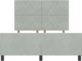 Postel s boxspringem s čelo Světle šedá 160 x 200 cm samet 3344885