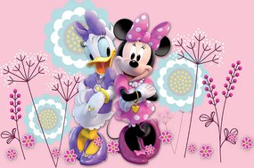 Dětská fototapeta DISNEY - Minnie a Daisy v květinách - 155x110 cm