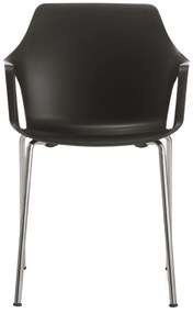 OnaDnes -20% Černá plastová jídelní židle s područkami COLOS VESPER 2