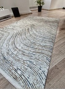 HU Šedo-modrý moderní koberec Luxess 31331-Blue Rozměr: 60x110 cm