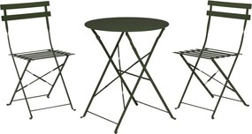 ProGarden 3dílný bistro set matný tmavě zelený [436225] Barva: Tmavě antracitová