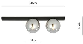 Stropní svítidlo FIT 2xE14/10W/230V černá/šedá