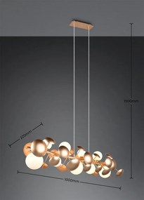 Závěsné svítidlo se skleněným stínidlem ve zlato-bílé barvě Bubble – Trio Select