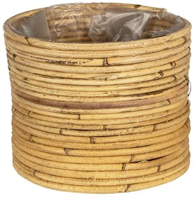 Oválný košík / květináč Abraham z bambusových tyček – 21x17 cm
