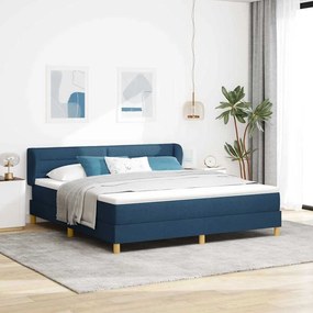 Postel s boxspringem s matrací s čelo Modrá 180 x 200 cm textil 3340170