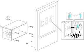 Eglo 98143 - Domovní číslo MONTEROS 1xE27/28W/230V bílá IP44