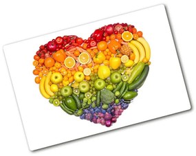 Wallmuralia Kuchyňská deska velká skleněná Zeleninové srdce 80x52 cm