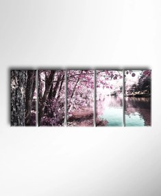 Malvis ® Obraz Jarní řeka ROZMĚR (šířka x výška): pětidílný obdélník 150x60 cm