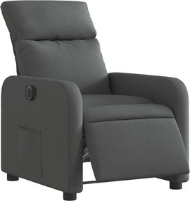 Elektrické polohovací křeslo tmavě šedé textil 3206682