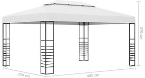 vidaXL Marketos Altán se světelnými LED řetězy 4 x 3 x 2,7 m bílý