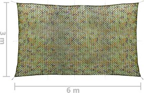Maskovací síť s úložným pytlem 3 x 6 m zelená 135888
