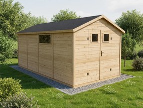 nejzahradnidomek.cz - Dřevěný domek MANGO, farba natur, (2,7 × 5,2 m), S_MANGO