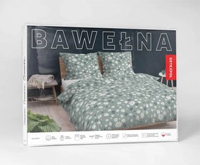 Detexpol Bavlněné povlečení 220x200 Zelená se sedmikráskami - letní květinový motiv, 100% bavlna - 5337 B - Soft Meadow