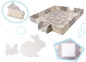Creative Corner Pěnová podložka na skládání puzzlí/dětská ohrádka 36el. šedá-ecru
