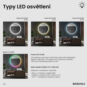 Kulaté zrcadlo do koupelny s LED osvětlením E1