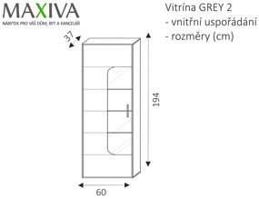MAXIVA Obývací stěna - GREY, bílá/černá