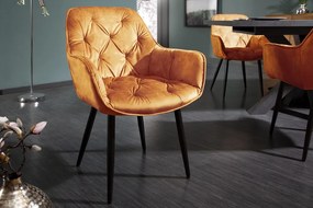 Designová židle Garold hořčicově-žlutý samet