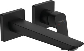 Hansgrohe Logis, páková umyvadlová baterie pod omítku, pro montáž na stěnu Fine s výtokem 206 mm, černá matná, HAN-71256670