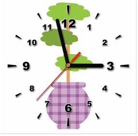 Gario Obraz s hodinami Stromeček ve váze Rozměry: 30 x 30 cm