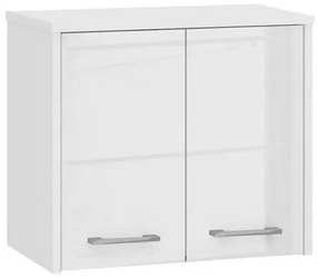 Koupelnová závěsná skříňka FIN W60 2D-lesklá bílá