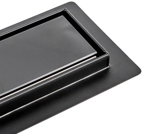 BPS-koupelny Sprchový odtokový žlab 2in1 DL01 GLASS HYD-2658 50 cm, černý