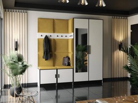 Šatní skříň Roj21 - 211,2x205x39cm bílý + žlutý