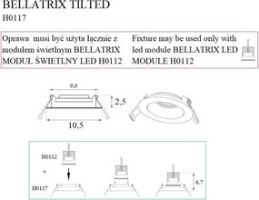 Maxlight H0117 BELLATRIX Zápustné vestavné svítidlo naklonitelné, bílé, bez LED modulu H0112
