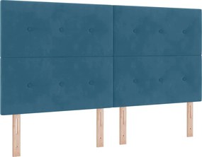 Postel s boxspringem s čelo Tmavě modrá 180 x 200 cm samet 3344961