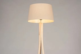 Stojací designová lampa Arbon Taupe and Natur Wood