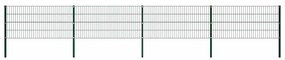 Plotový panel se sloupky železný 694,5 x 80 cm zelený 278607