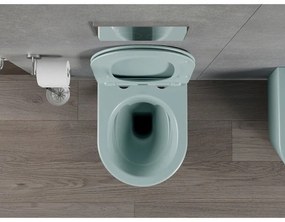 Mexen Rico, závěsné WC Rimless s WC deskou slim, duroplast, zelená matná, 30724048