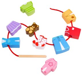 Bigjigs Toys Navlékání korálků oblečení