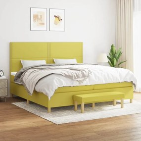 Box spring postel s matrací světle zelená 200x200 cm textil,  3137108 HangarStore.cz