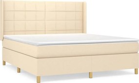 Box spring postel s matrací krémová 160x200 cm textil 3132006