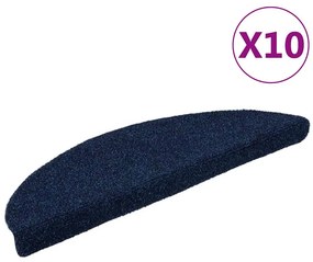 Schodové rohože samolepicí 10 ks 56 x 17 x 3 cm tmavě modré půlkulaté 149695