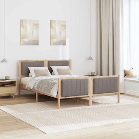 Rám postele Hnědá a taupe 140 x 190 cm Masivní borovicové dřevo 3394326