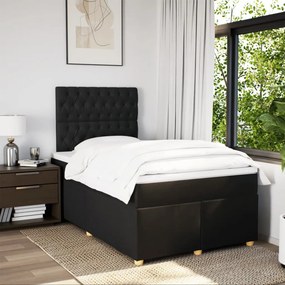 Box spring postel s matrací černá 120x200 cm textil 3291256