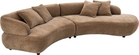 Luxusní 4místná zakřivená pohovka Taupe se 4 polštáři Luxury – 320*106*73 cm