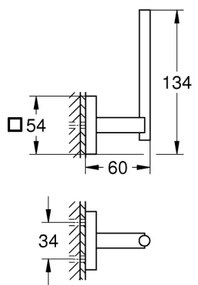 GROHE 409792430 - Držák rezervního toaletního papíru START CUBE 13,4x6 cm černá