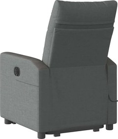 Elektrické zvedací masážní polohovací křeslo tmavě šedé textil 3324074