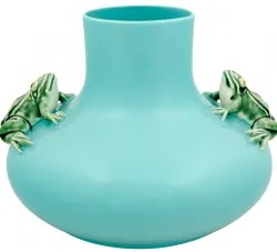 Velká Váza Se Dvěma Žábami - Keramika