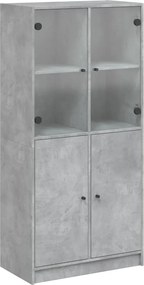 Highboard s dvířky betonově šedý 68x37x142 cm kompozitní dřevo 3295867
